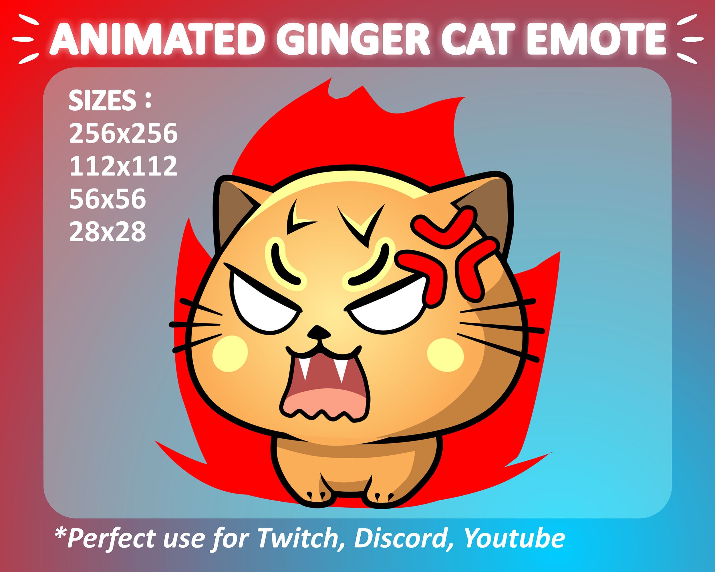Angry Ginger Cat Animated Emote for Twitch, Discord, and Youtube ...