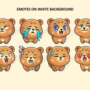 Cute Bear Emotes Pack #2 / Emotes for Twitch Emote, Discord Emote, and ...