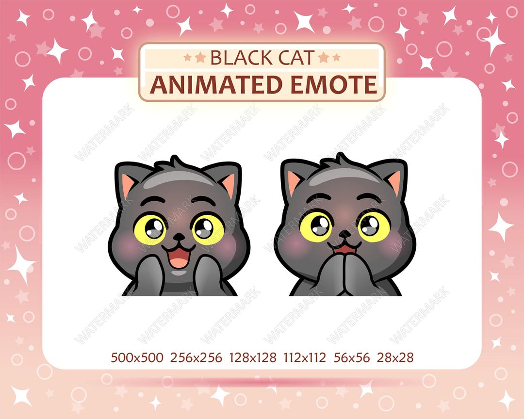 Animated Black Cat Emote, Clapping His Hand Emote, Twitch Emote ...