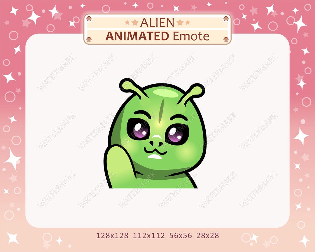 Animated Alien Emote / Waving Hello Emote / Hi Emote | Twitch and ...
