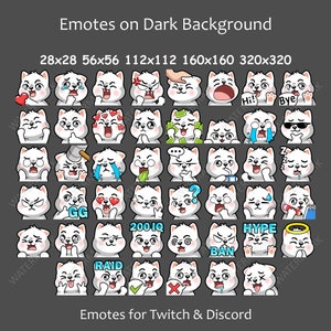 White Dog Emotes X 46 for Twitch & Discord Emote | White Dog Twitch ...