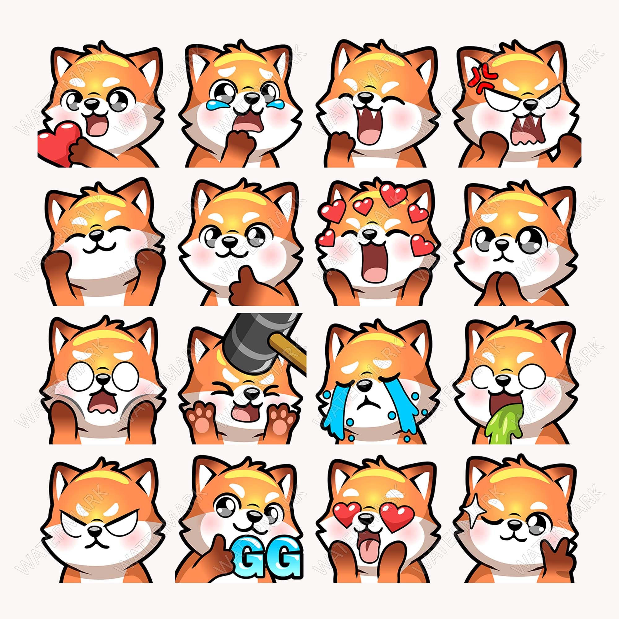 Fox Emotes X 46 for Twitch & Discord Emote Red Fox Twitch - Etsy