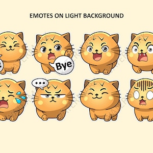 Ginger Cat Emotes Pack #3 / for Twitch Emote, Discord Emote, and ...