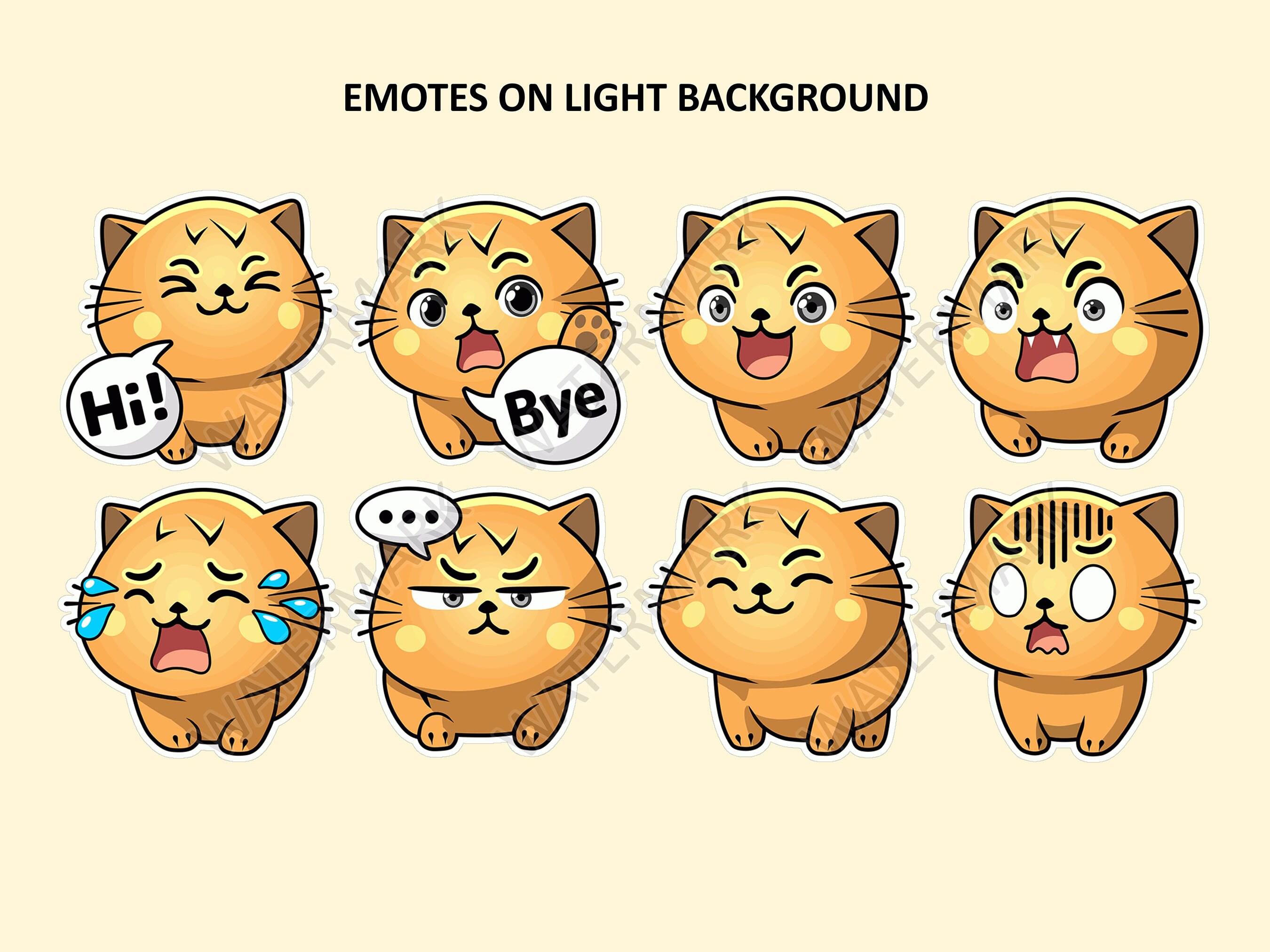 Ginger Cat Emotes Pack 3 / for Twitch Emote Discord Emote - Etsy