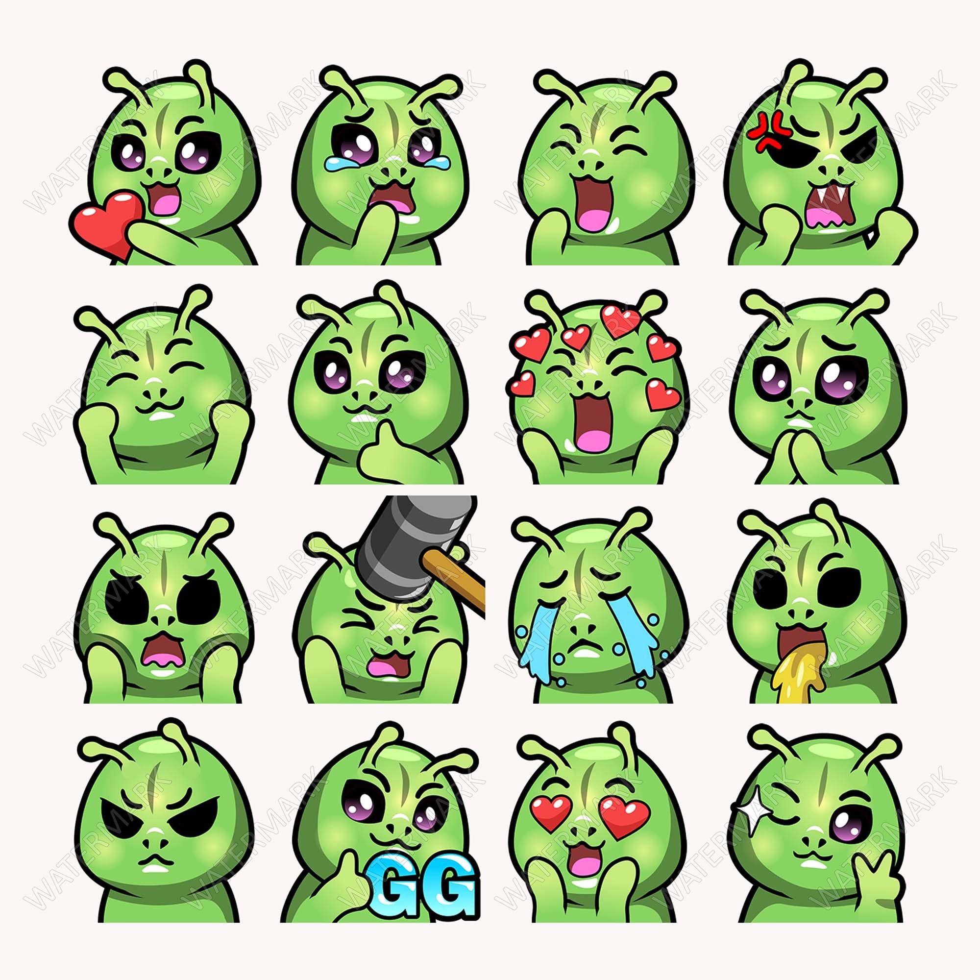 Alien Emotes X 46 for Twitch & Discord Emote | Alien Twitch Emote Pack ...