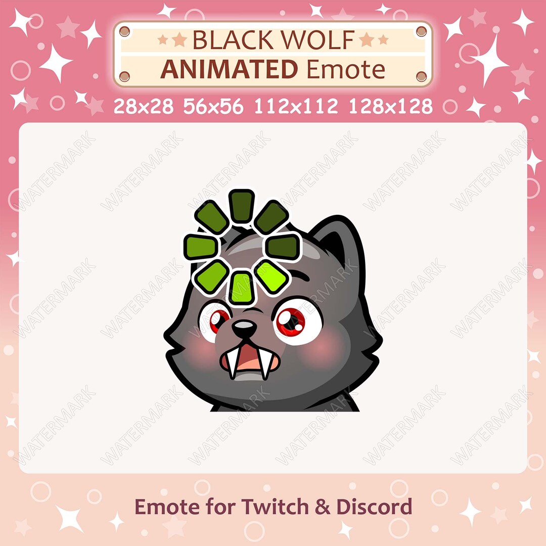 Animated Black Wolf Emote: Loading Emote - Etsy