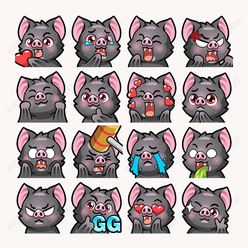 Black Bat Emotes X 46 for Twitch & Discord Emote | Black Bat Twitch ...