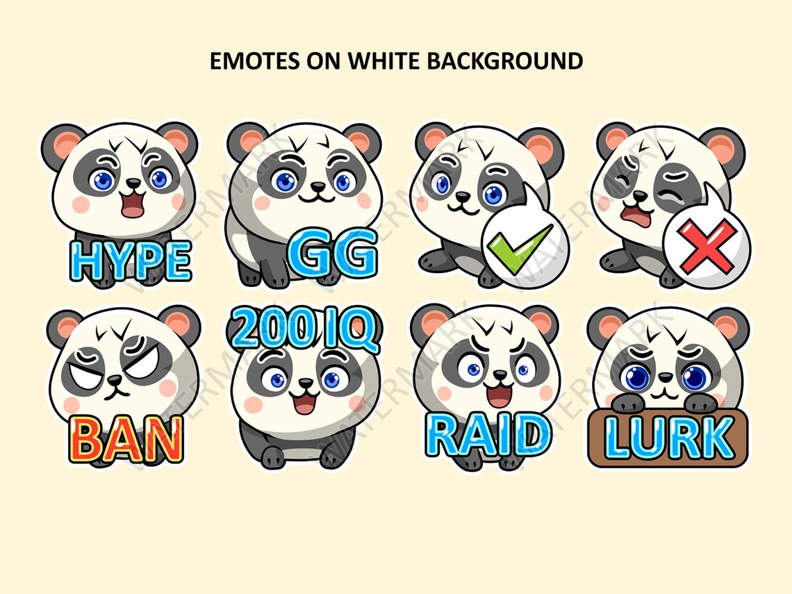 Panda Emotes Pack #5 / Emotes for Twitch Emote, Discord Emote, and ...