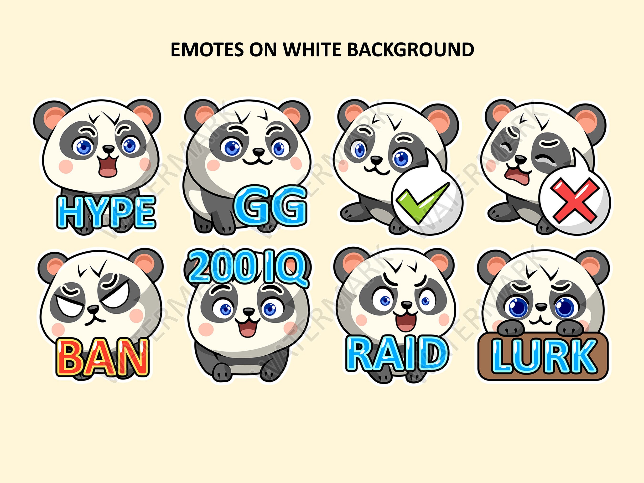 Panda Emotes Pack 5 / Emotes for Twitch Emote, Discord Emote, and ...