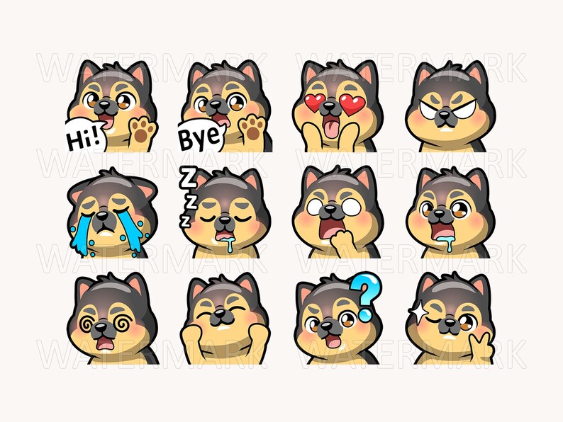 German Shepherd Dog Emotes X 46 for Twitch & Discord German - Etsy