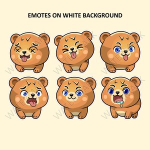 Cute Bear Emotes Pack #6 / Emotes for Twitch Emote, Discord Emote, and ...