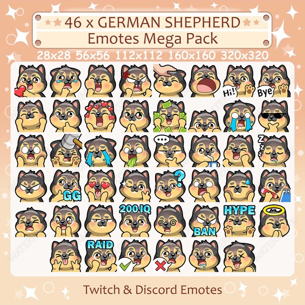 German Shepherd Emotes Animated - Etsy