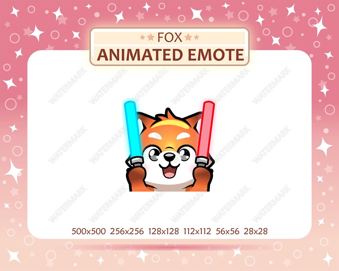 Animated Fox Emote, Light Stick Emote, Twitch Emote, Discord Emote ...
