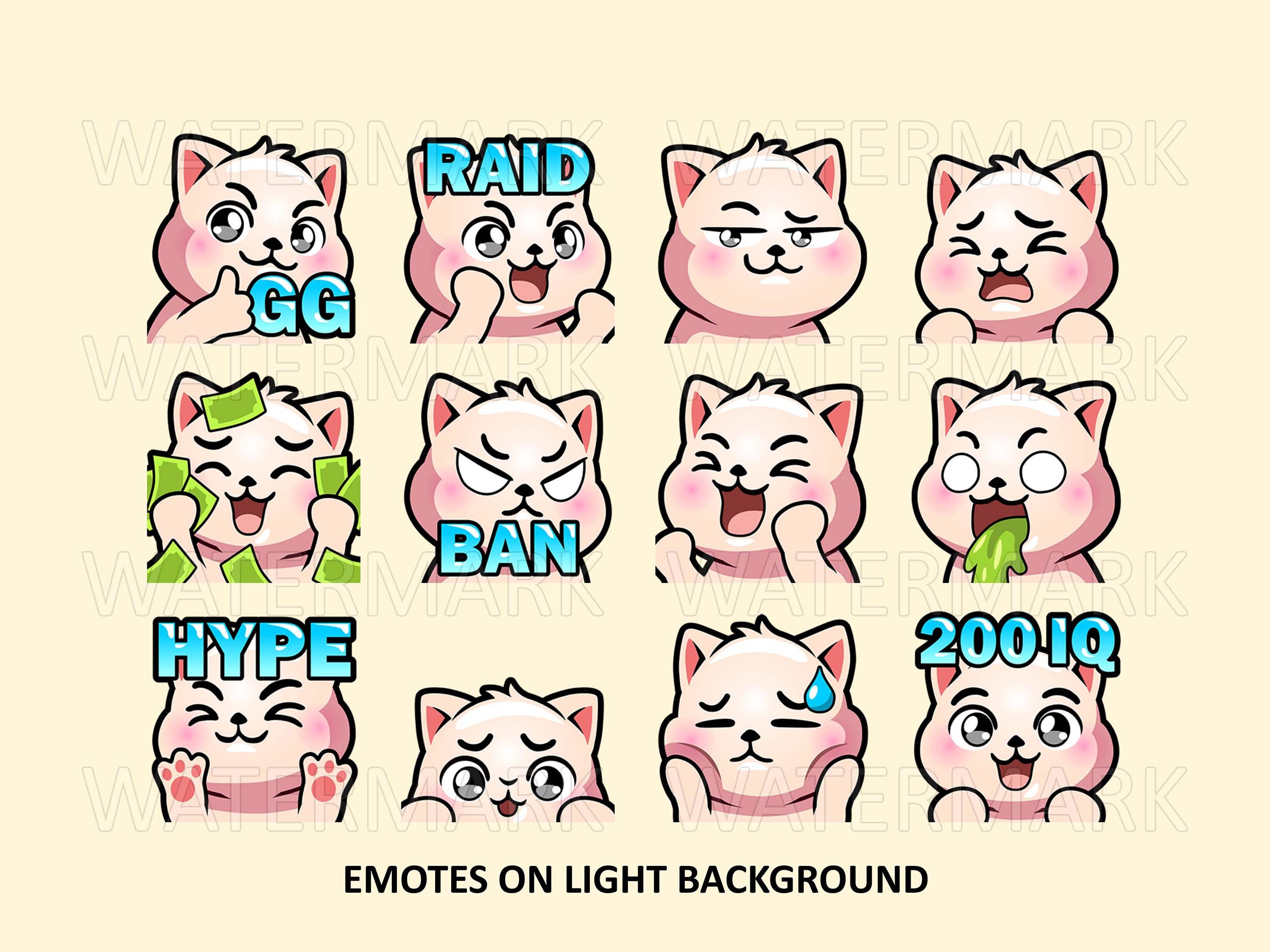 Cat Emotes Pack C / Emotes for Twitch and Discord Emote / Black Kitten ...