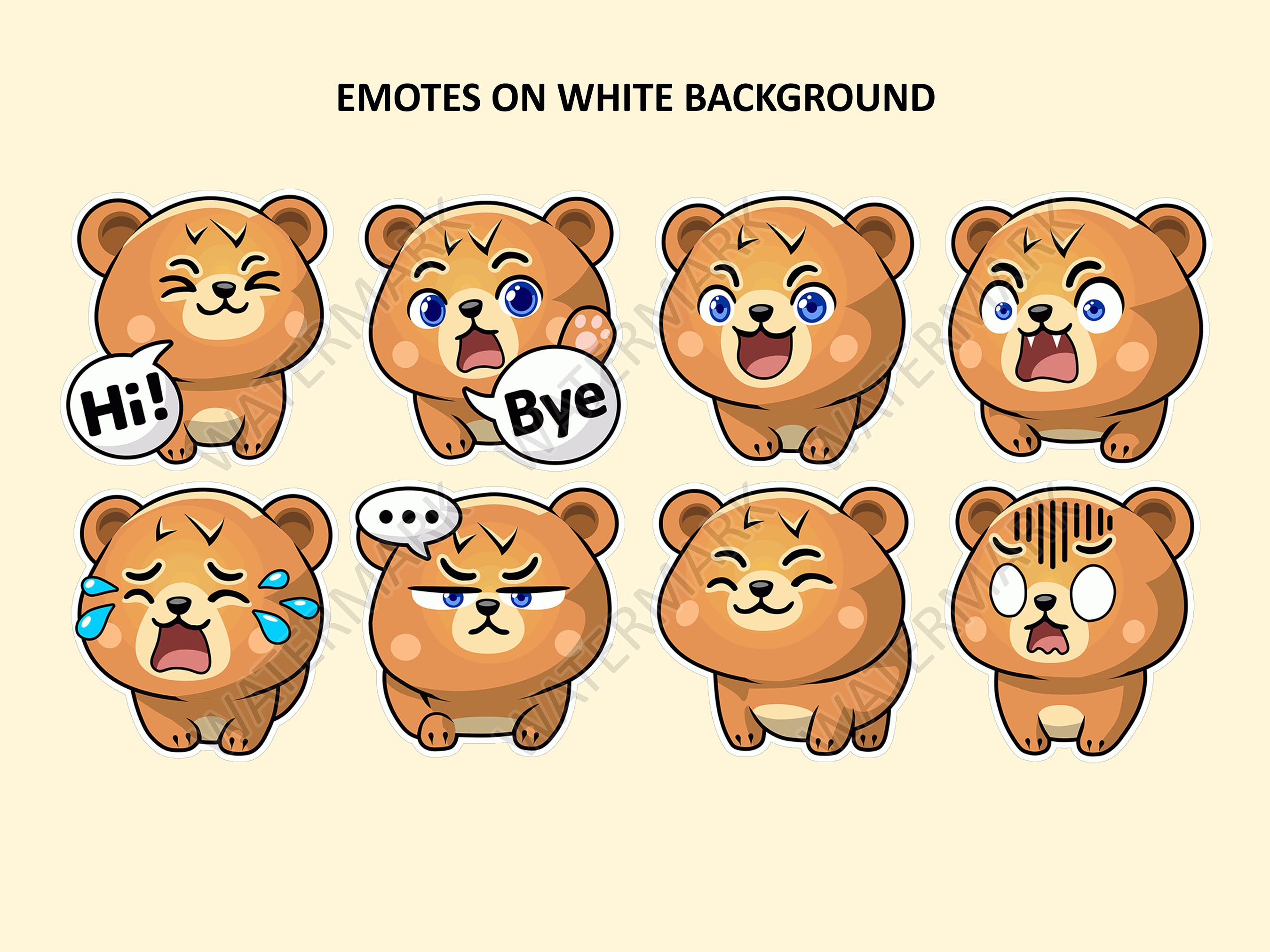 Cute Bear Emotes Pack #3 / Emotes for Twitch Emote, Discord Emote, and ...