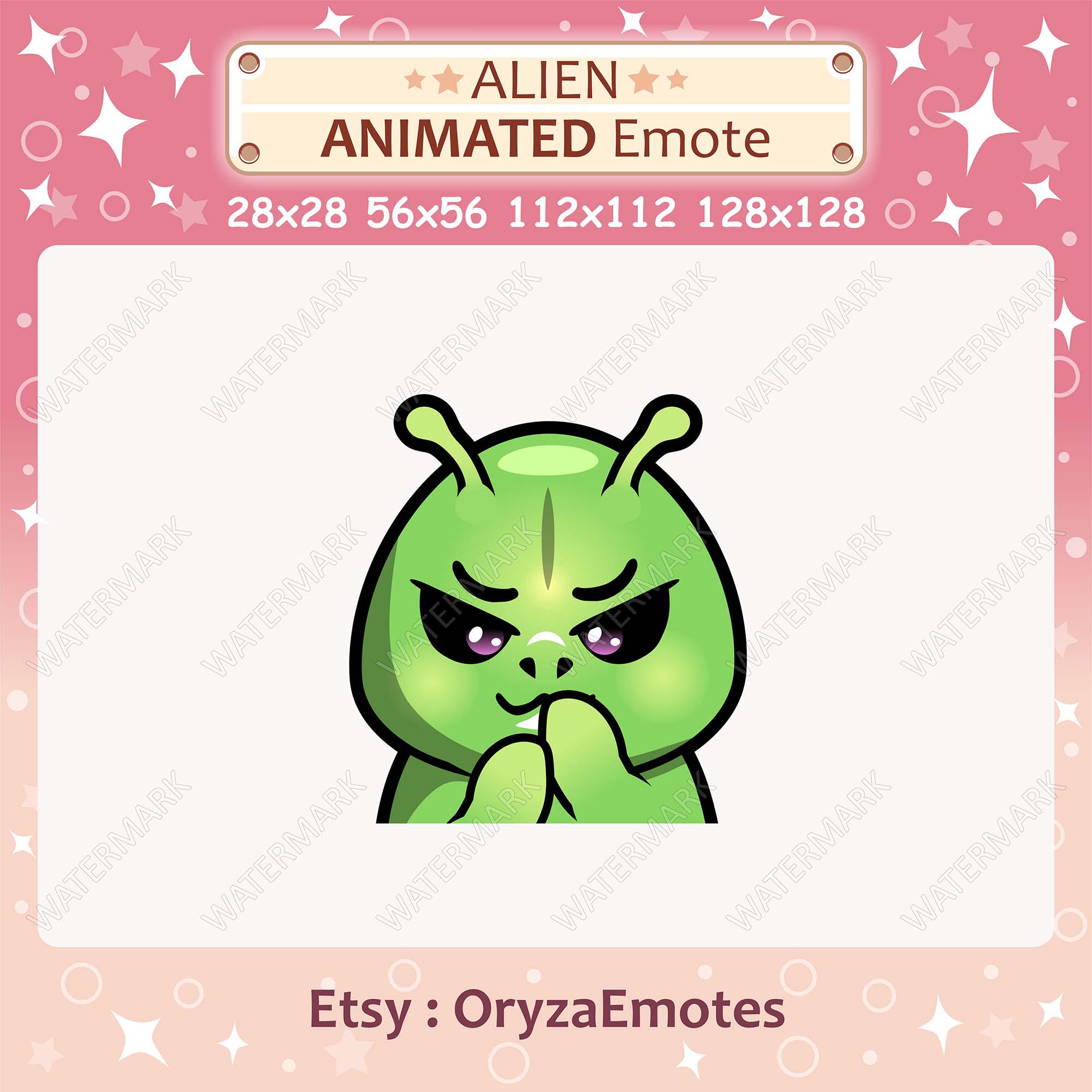 Animated Emote Alien Evil Plan Emote / Twitch & Discord Scheming Face ...