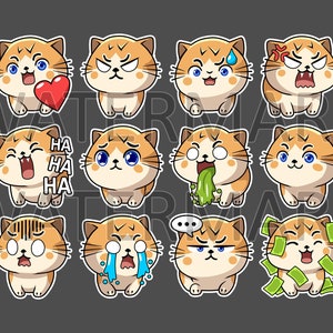 46 Cat Emotes Pack, Twitch Emotes, Discord Emotes, PNG Emotes Pack ...