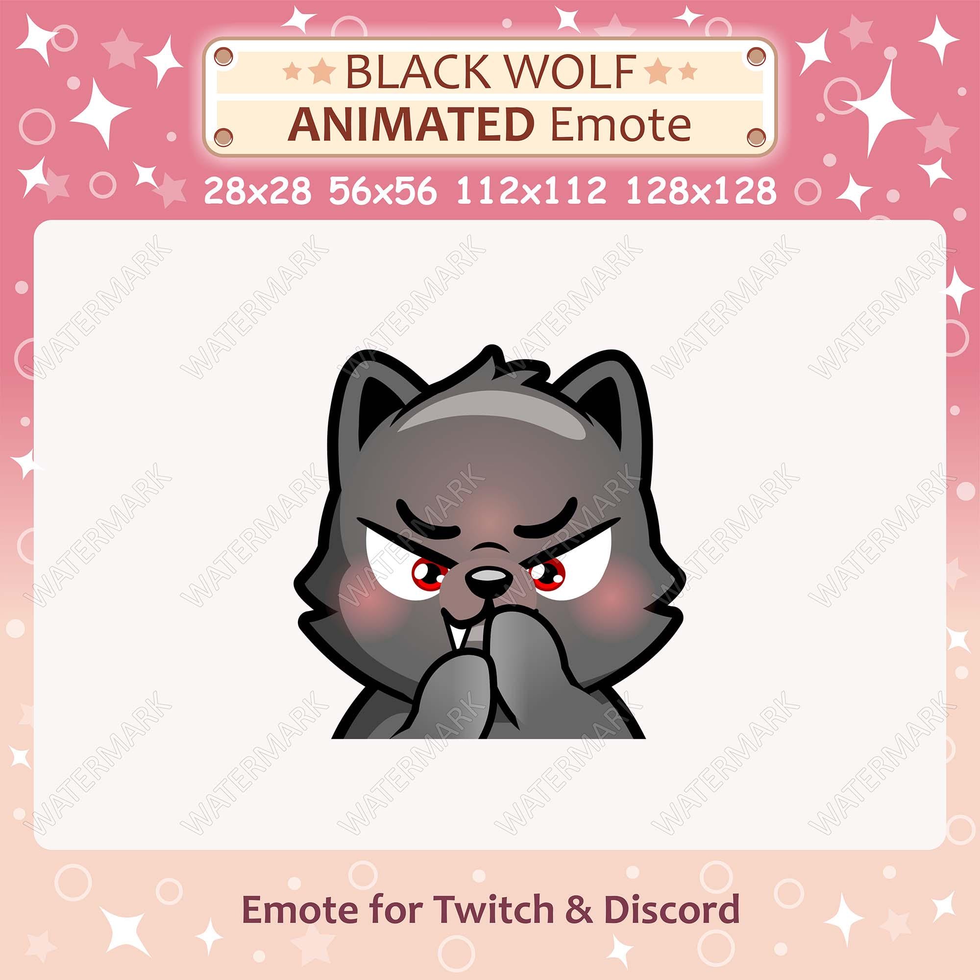 Animated Emote Black Wolf Evil Plan Emote / Twitch & Discord Evil Black ...