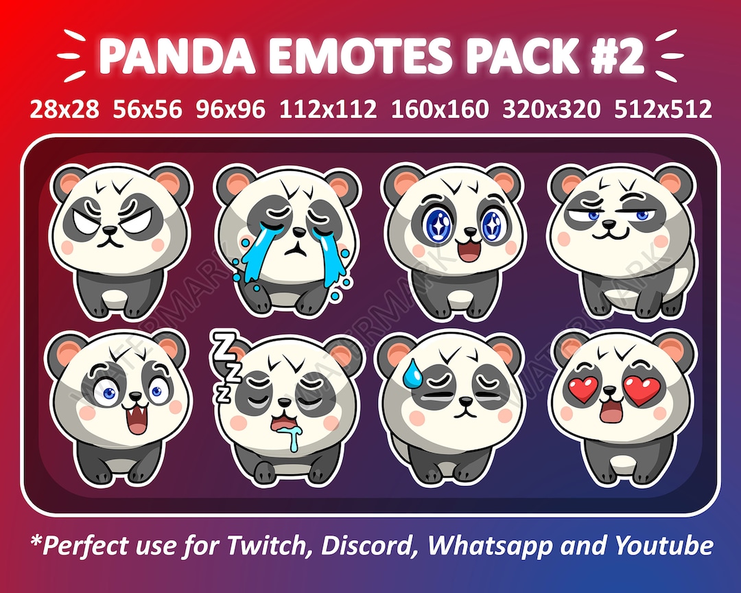 Panda Emotes Pack #2 / Emotes for Twitch Emote, Discord Emote, and ...