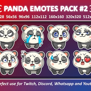 Panda Emotes Pack #2 / Emotes for Twitch Emote, Discord Emote, and ...