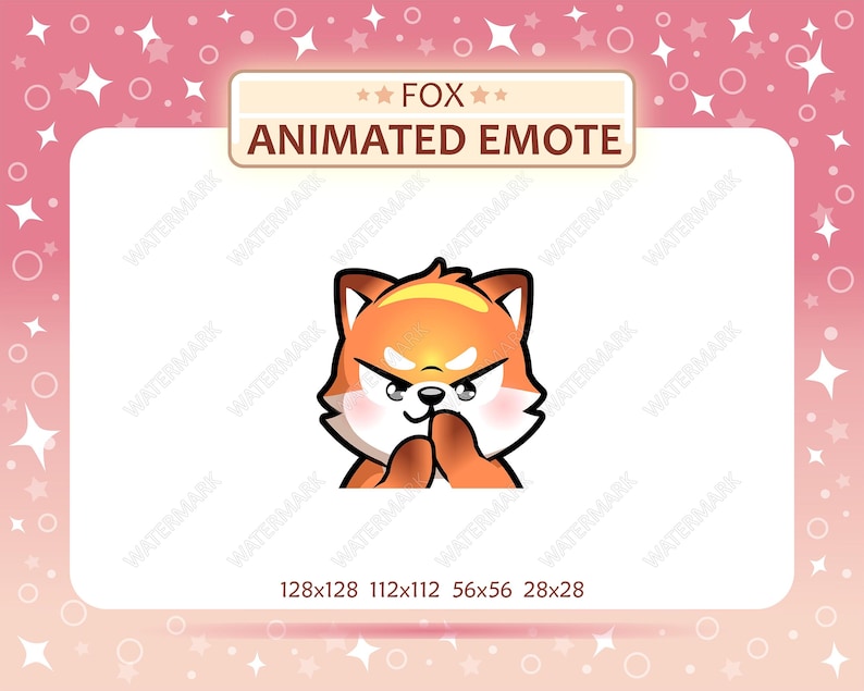 Animated Fox Emote, Evil Plan Emote, Scheming Face Emote, Evil Red Fox ...