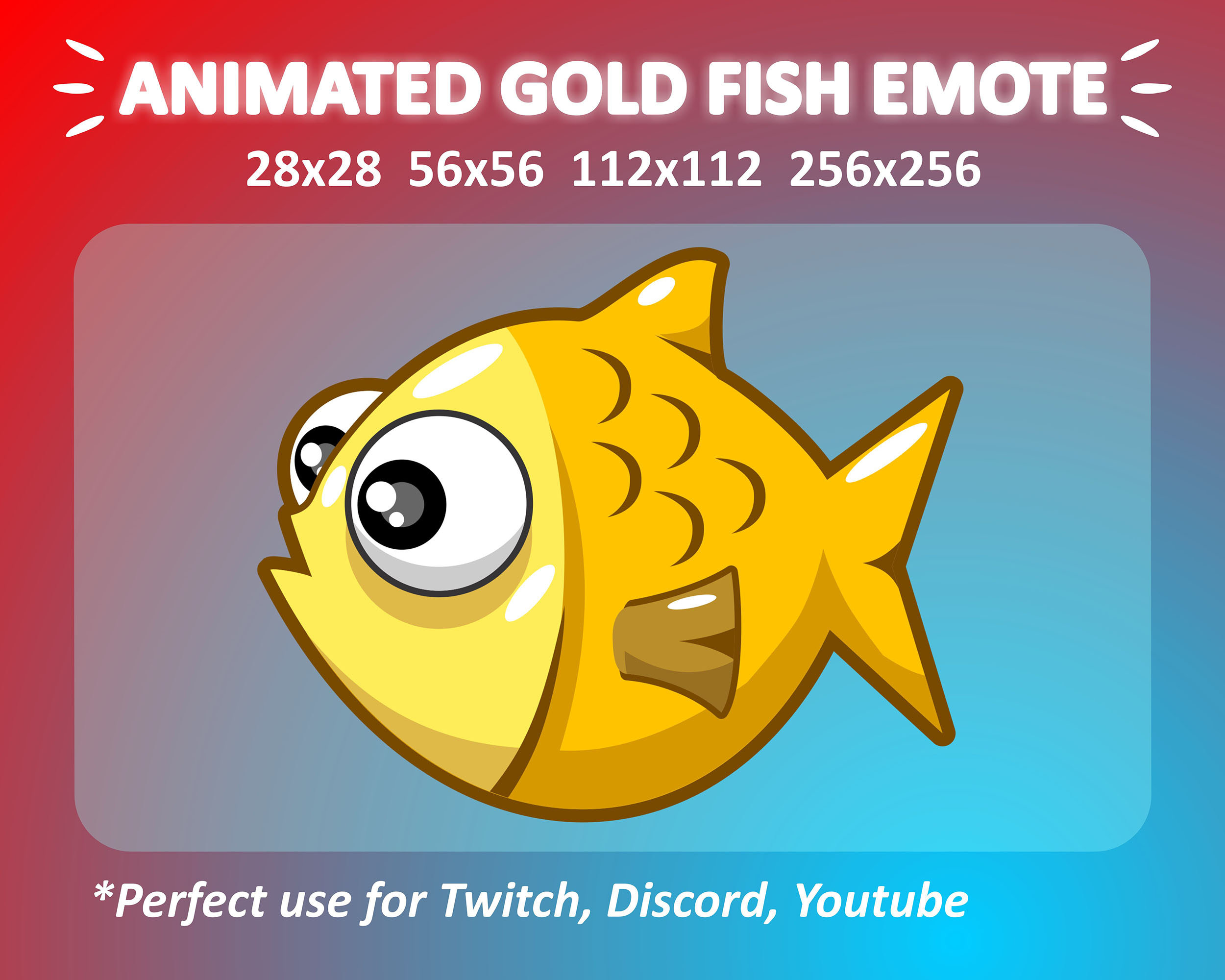 Gold Fish Animated Emote for Twitch, Discord, and Youtube / Animated ...