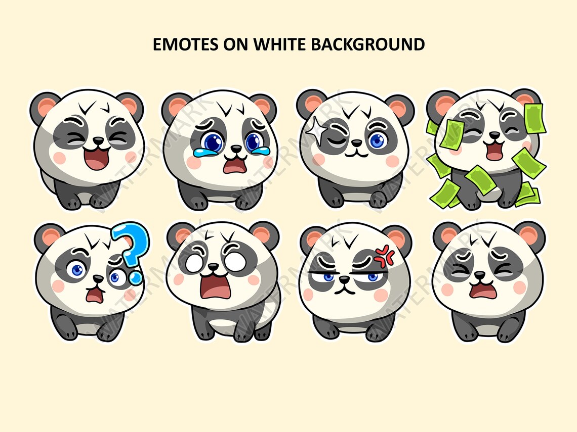 Panda Emotes Pack #4 / Emotes for Twitch Emote, Discord Emote, and ...
