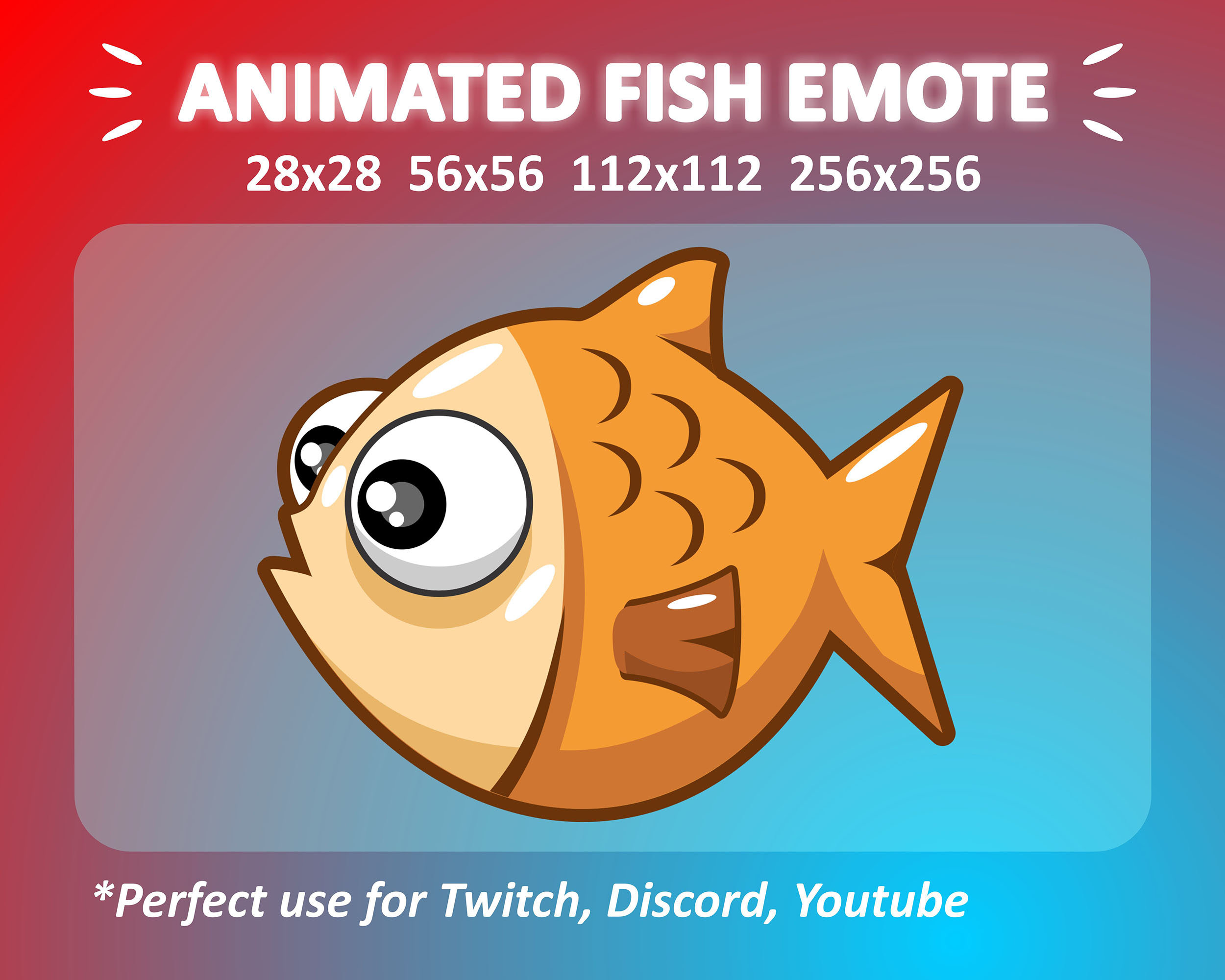 Fish Animated Emote for Twitch, Discord, and Youtube / Animated Fish ...