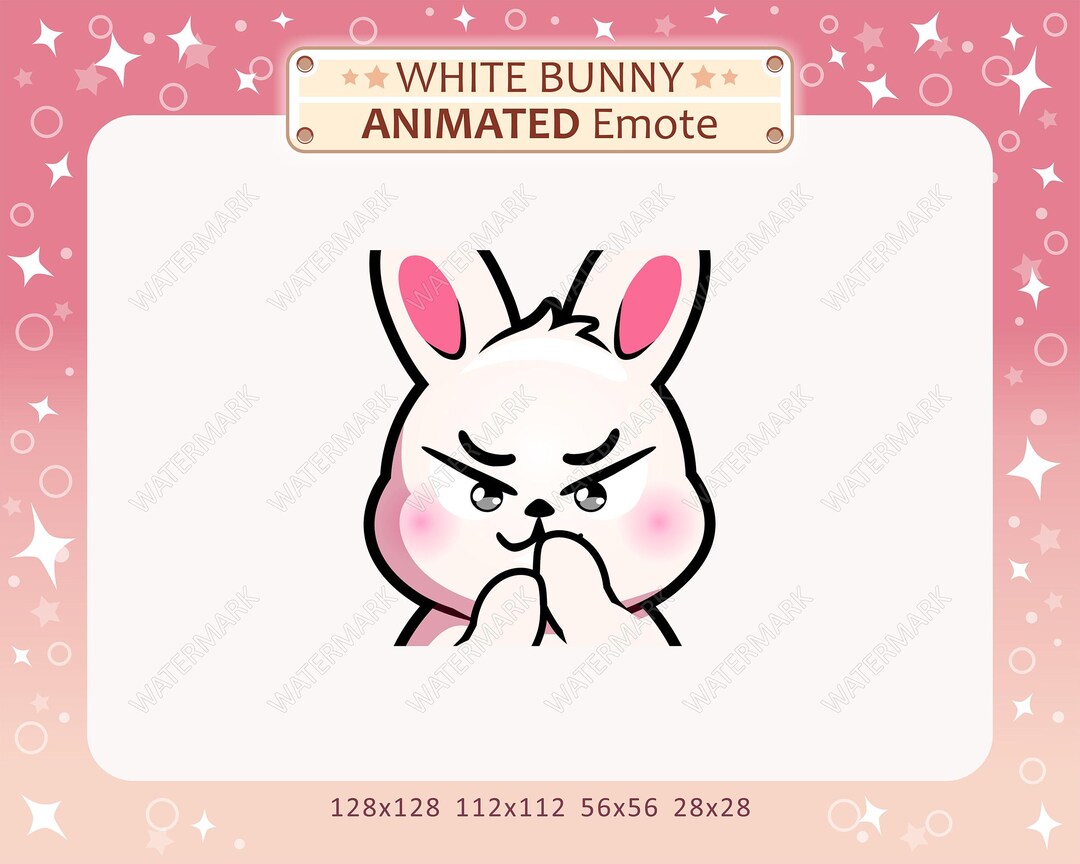 Animated White Bunny Emote / Evil Plan Emote / Scheming Face / Evil ...