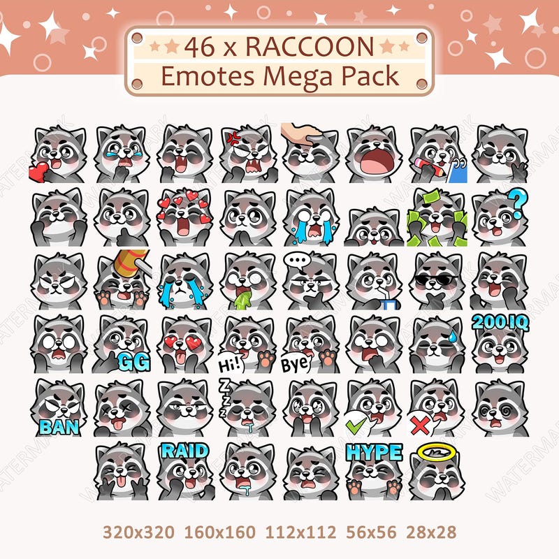 Raccoon Sticker Discord - Etsy