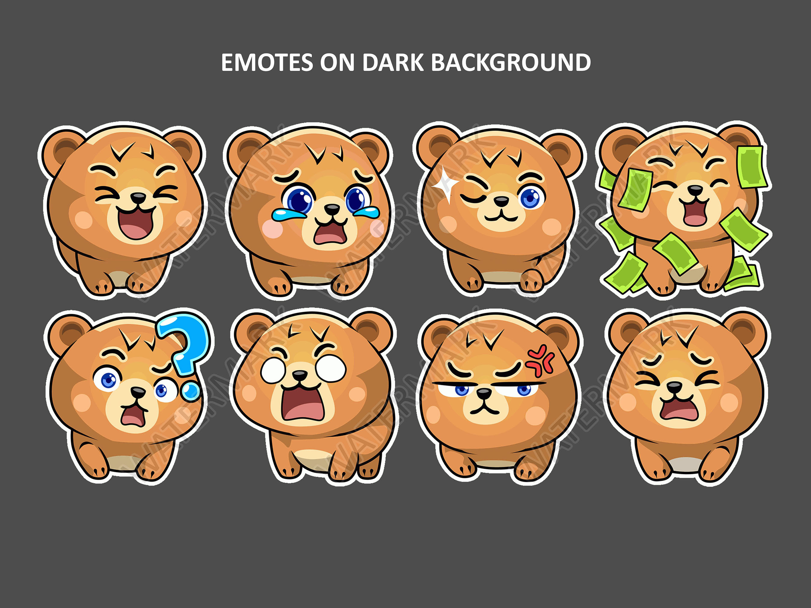 Cute Bear Emotes Pack #4 / Emotes for Twitch Emote, Discord Emote, and ...