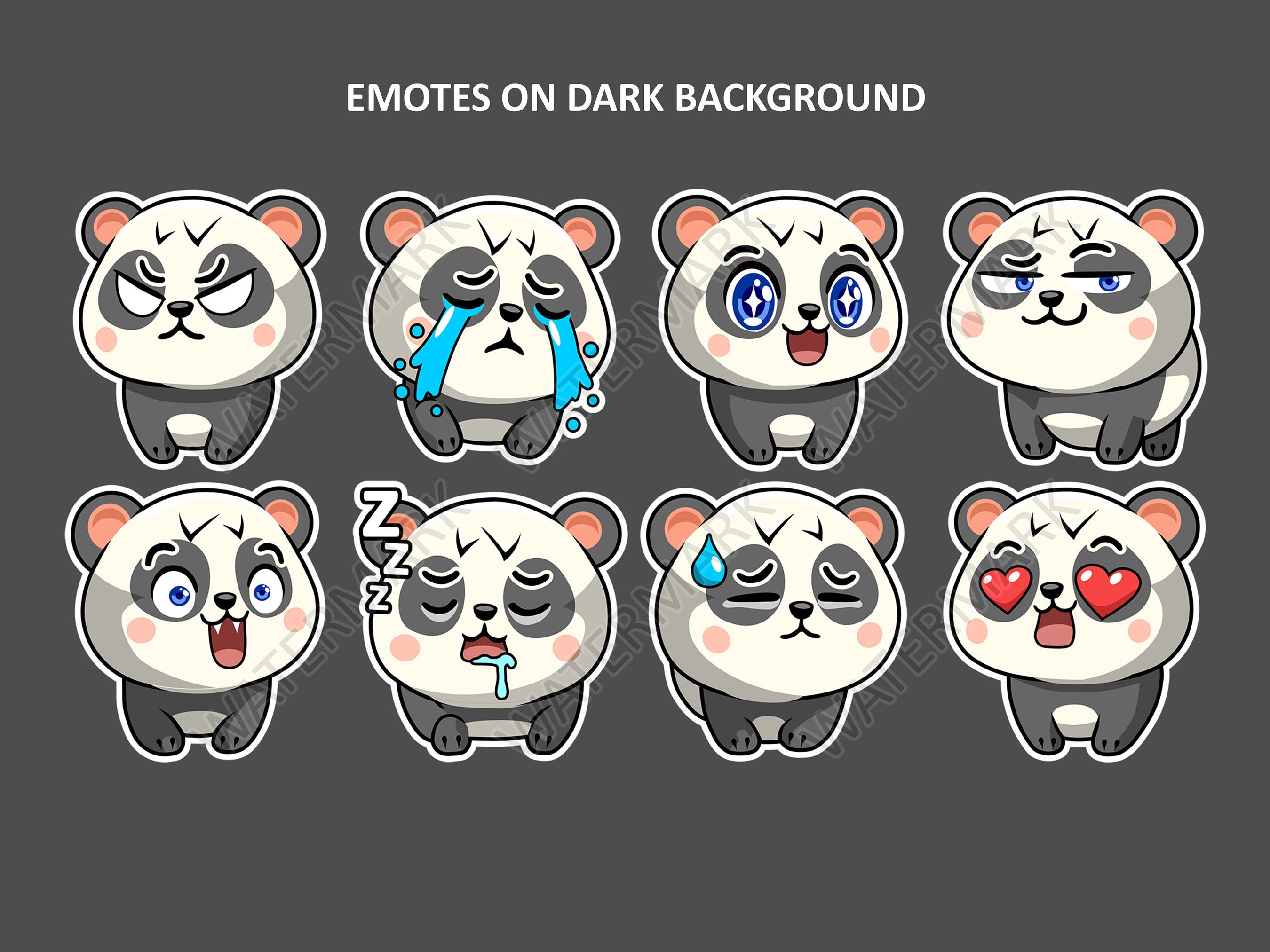 Panda Emotes Pack 2 / Emotes for Twitch Emote, Discord Emote, and ...
