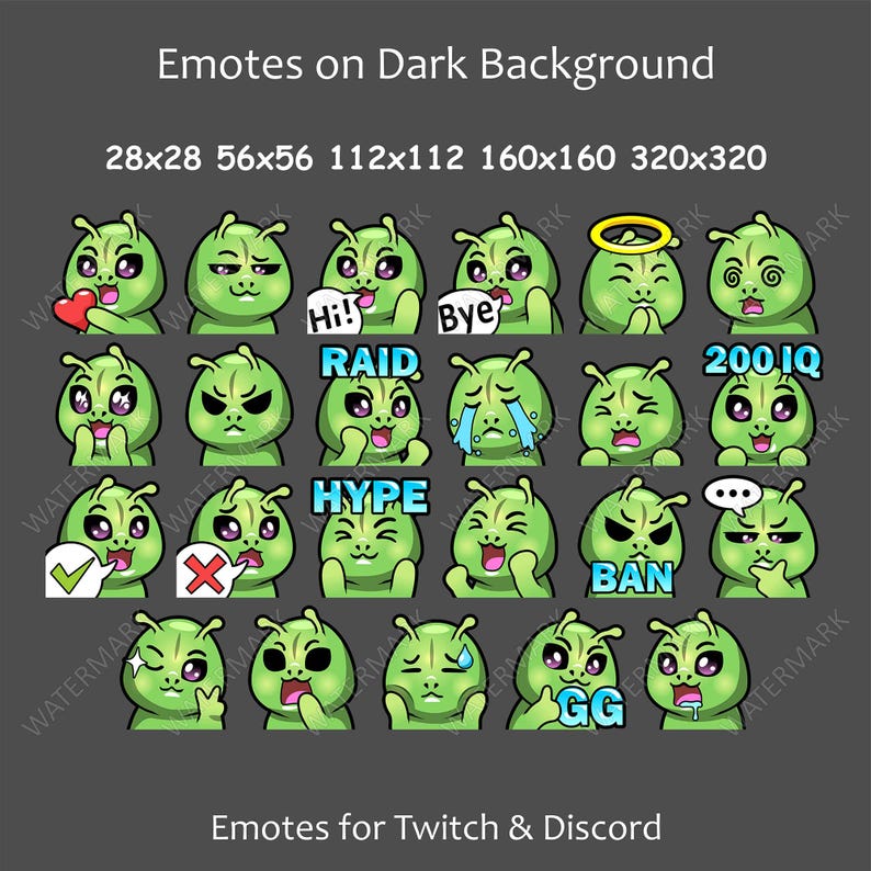 Alien Emotes X 23 Pack 2 for Twitch & Discord Emote | Alien Twitch ...