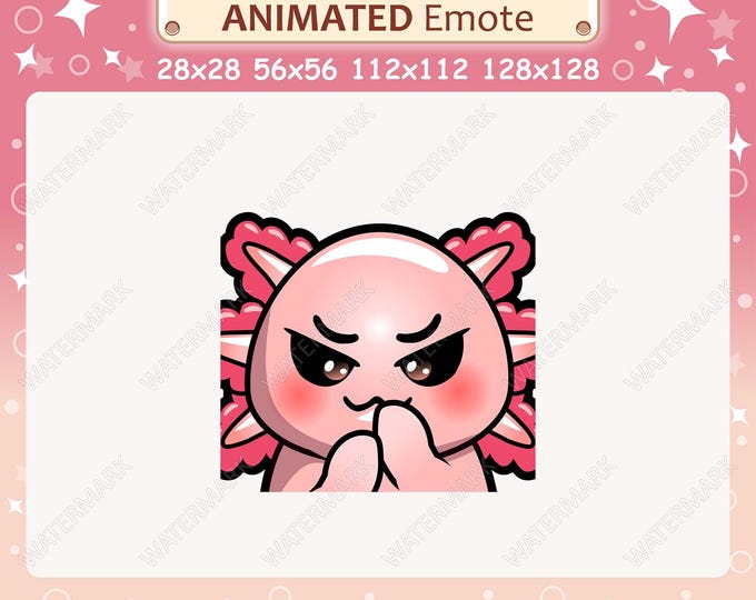 Animated Emote Axolotl Evil Plan Emote / Scheming Face Emote | Twitch ...
