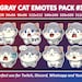 Gray Cat Emotes Pack #3 / for Twitch Emote, Discord Emote, and Whatsapp ...