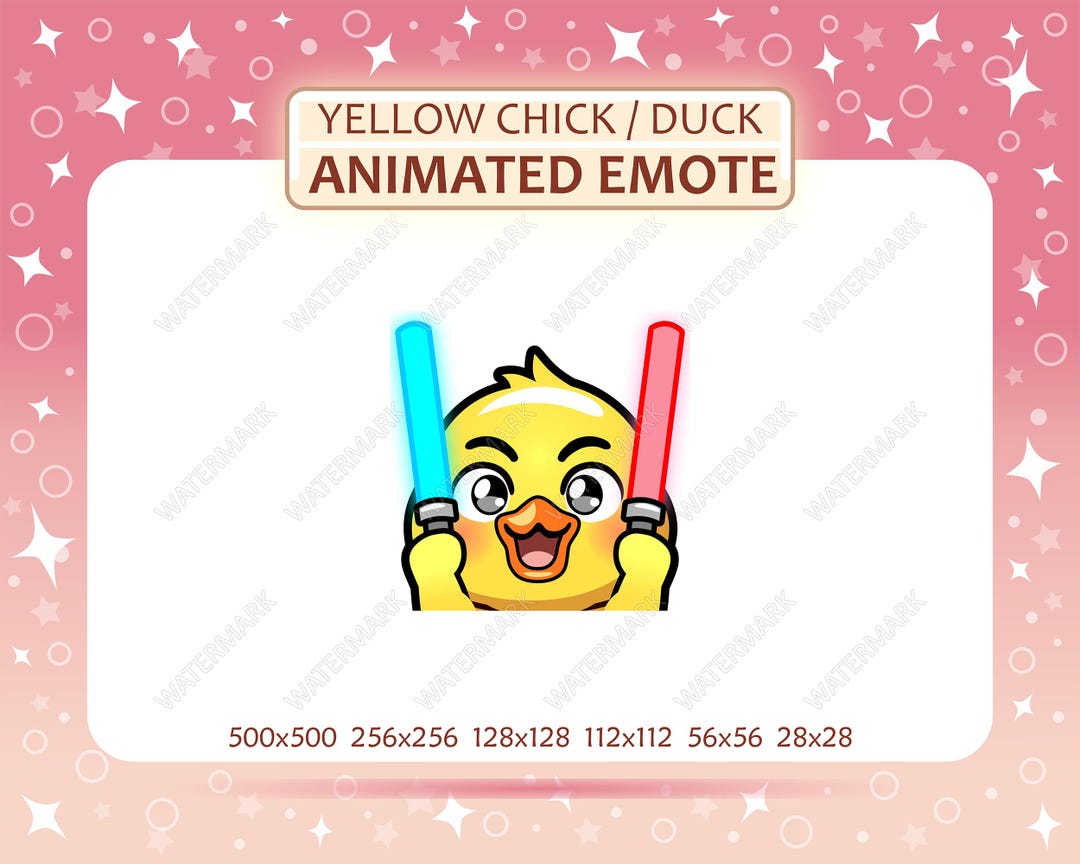Animated Yellow Chick or Duck Emote, Light Stick Emote, Twitch Emote ...