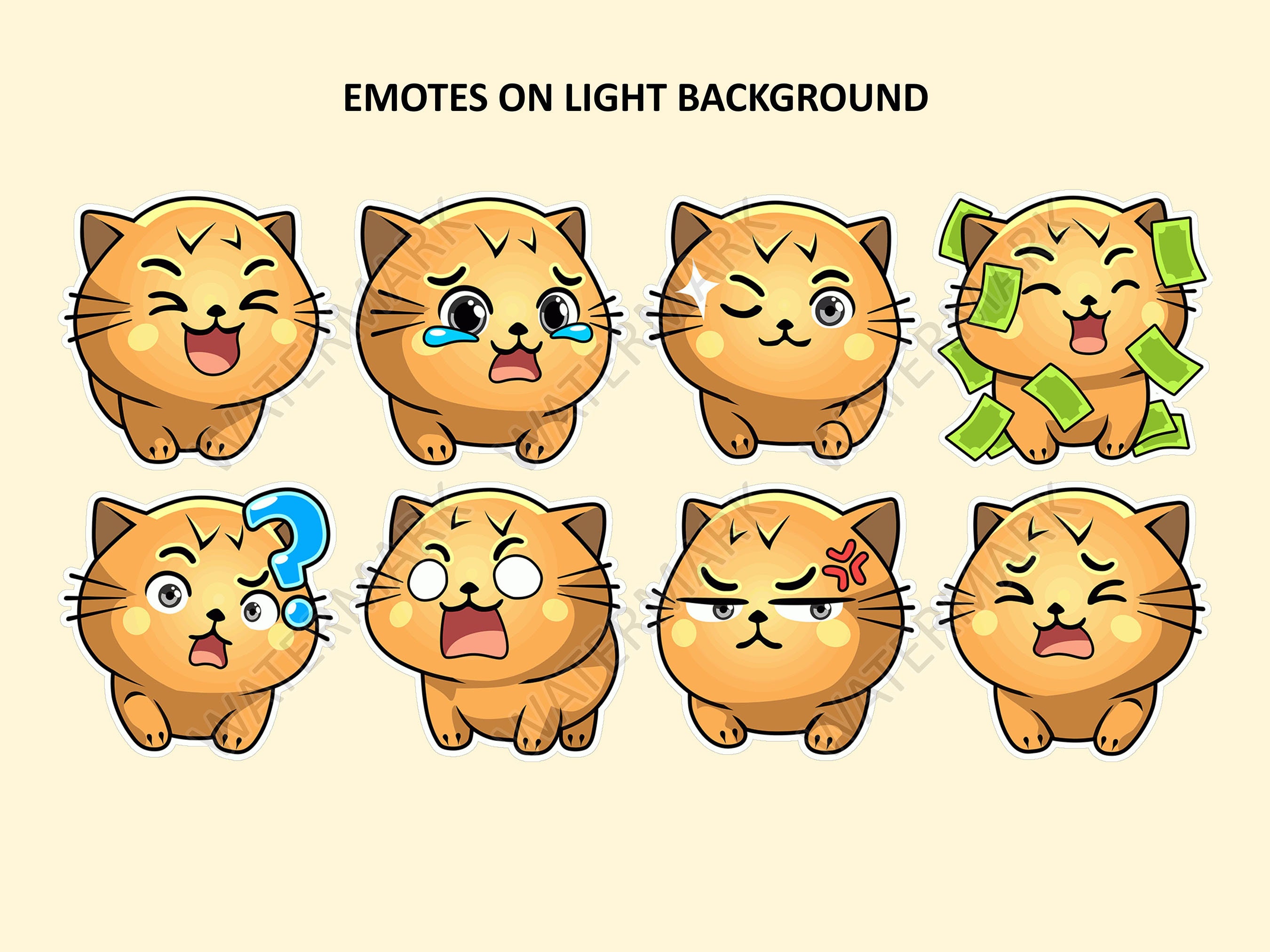 Ginger Cat Emotes Pack #4 / for Twitch Emote, Discord Emote, and ...
