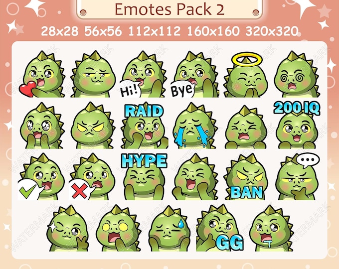 DINOSAUR EMOTES | Twitch | Youtube | Discord | Emote | Jurassic Emote ...