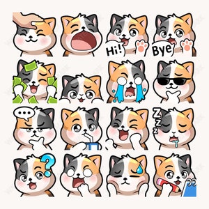 Calico Cat Emotes X 46 for Twitch & Discord Emote | Calico Cat Twitch ...
