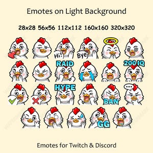 Chicken Emotes X 23 Pack 2 for Twitch & Discord Emote | Chicken Twitch ...
