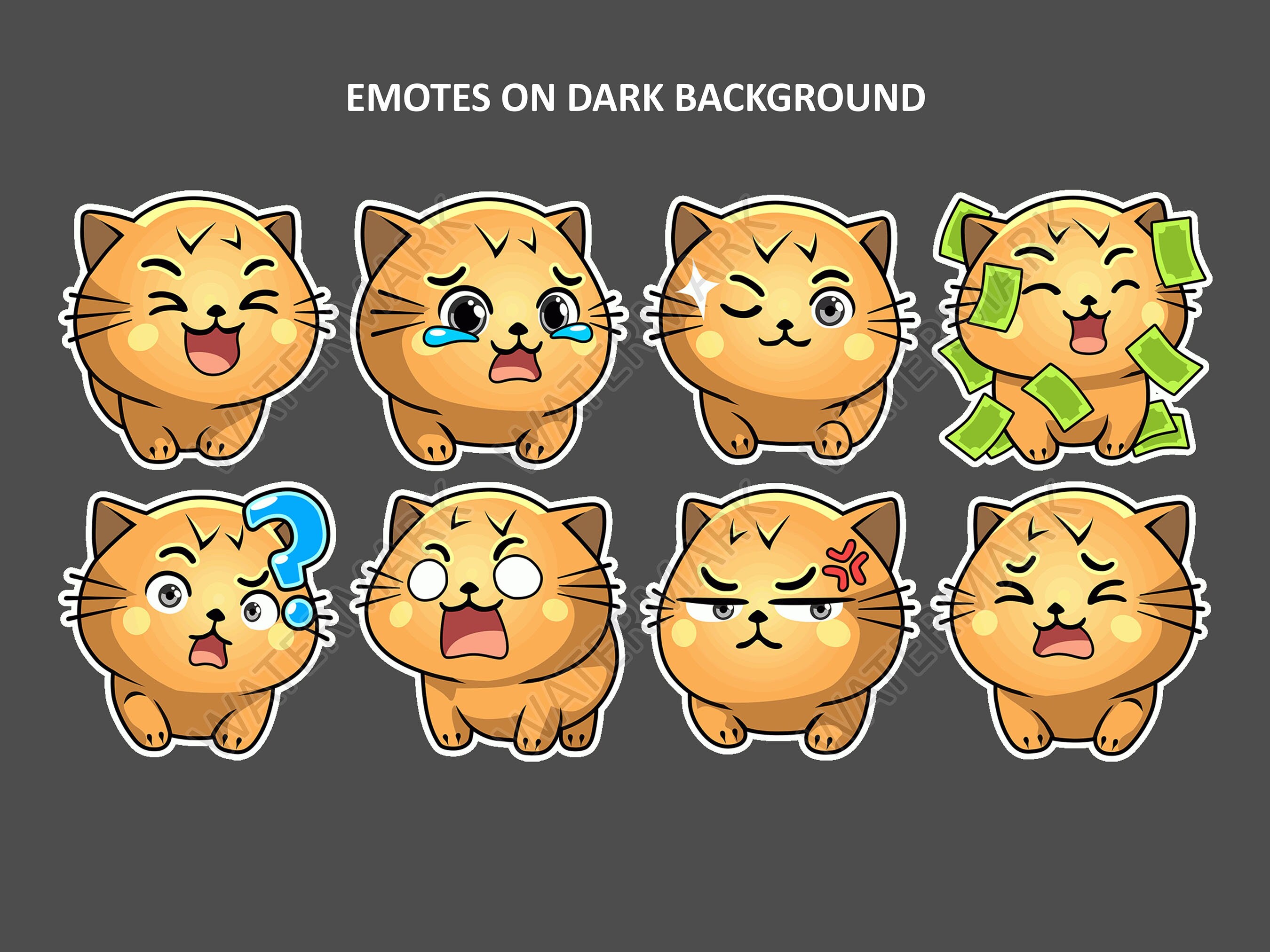 Ginger Cat Emotes Pack #4 / for Twitch Emote, Discord Emote, and ...