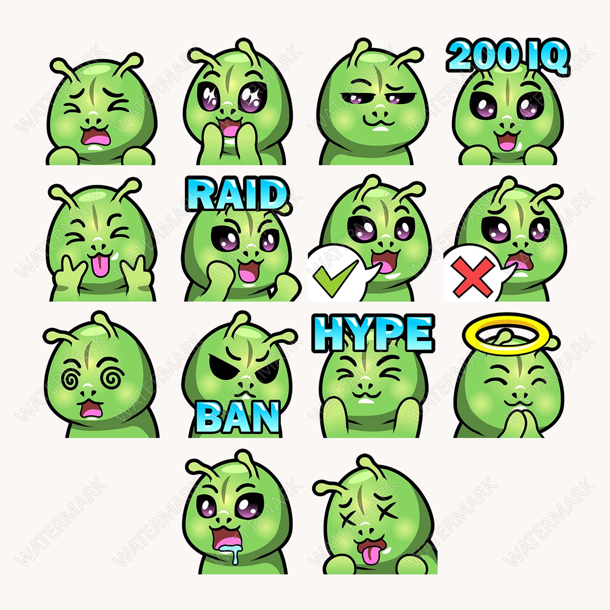 Alien Emotes X 46 for Twitch & Discord Emote | Alien Twitch Emote Pack ...