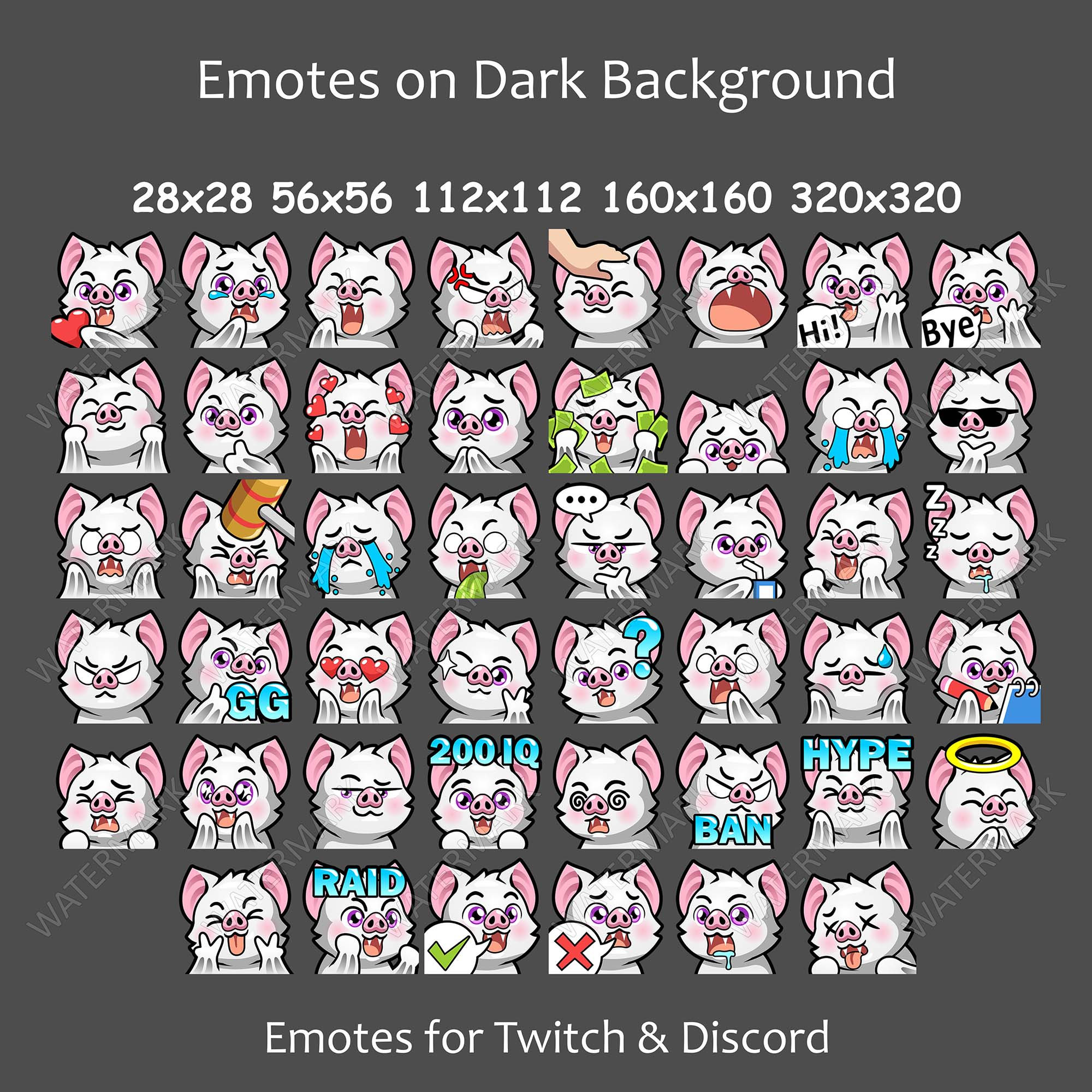 White Bat Emotes X 46 for Twitch & Discord Emote | White Bat Twitch ...