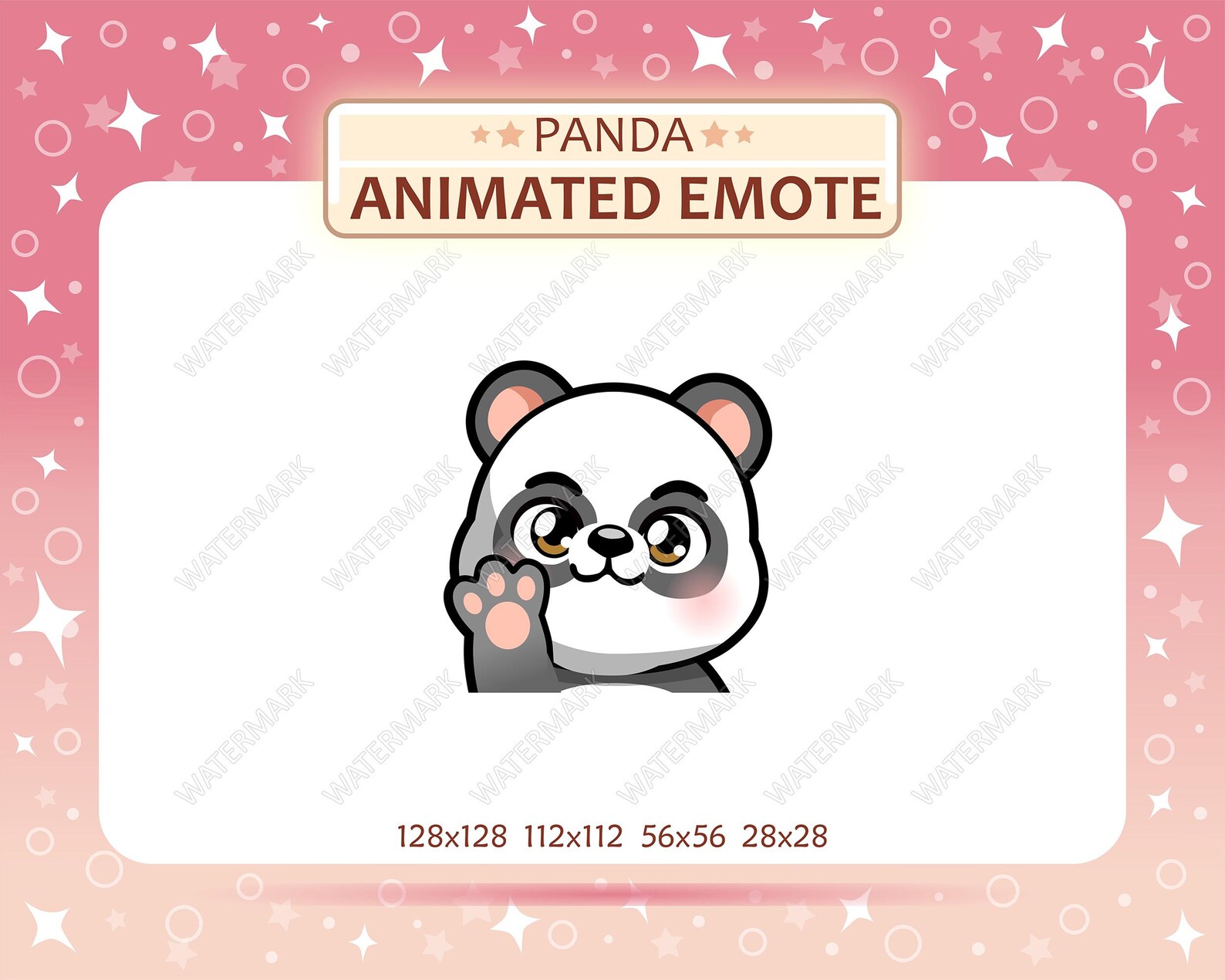 Animated Emote Panda Waving Hello Emote, Hi or Bye Emote, Twitch Emote ...