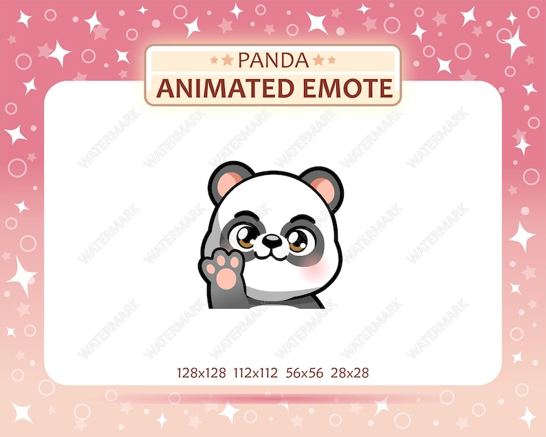 Animated Emote Panda Waving Hello Emote, Hi or Bye Emote, Twitch Emote ...