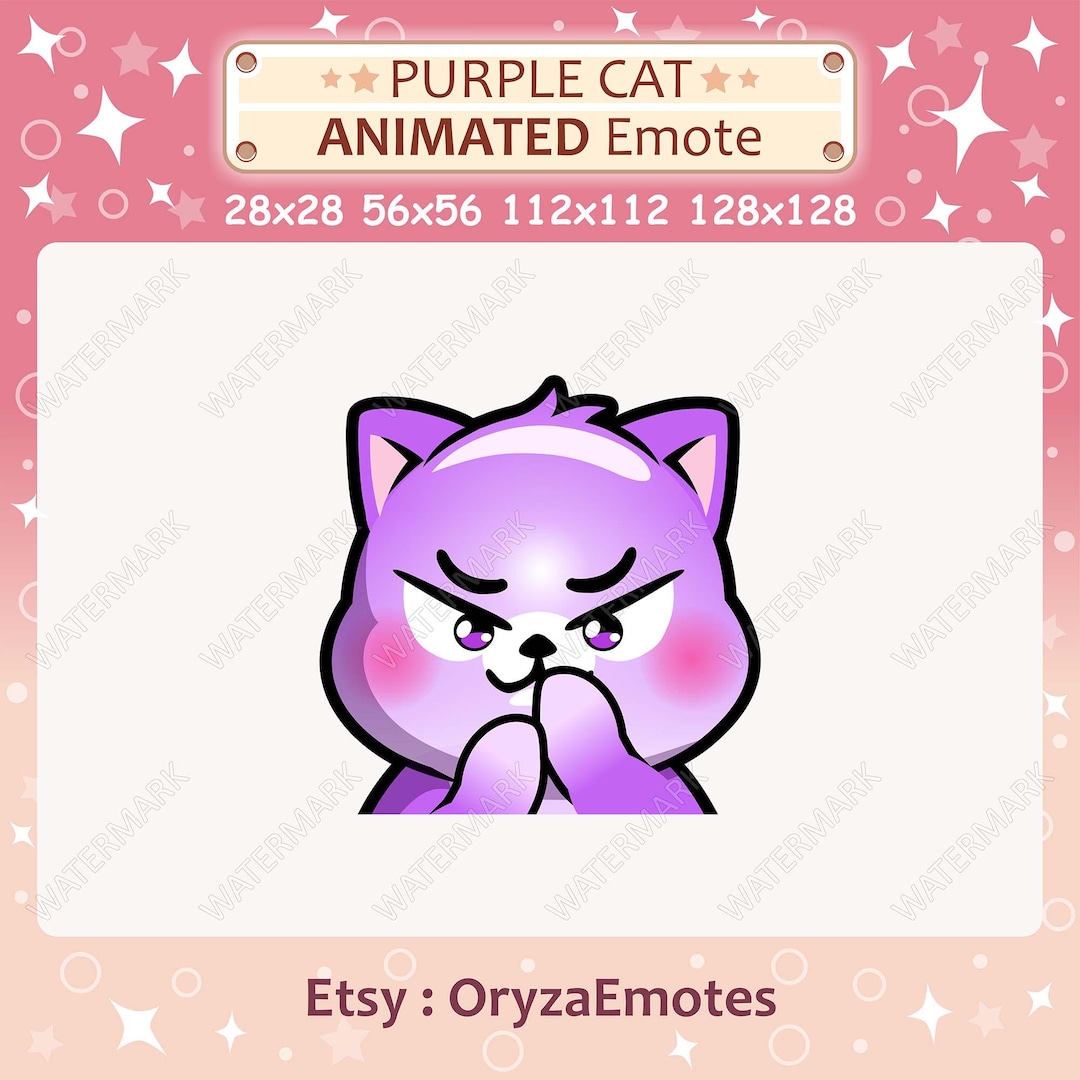 Animated Emote Purple Cat Evil Plan Emote / Twitch & Discord Scheming ...