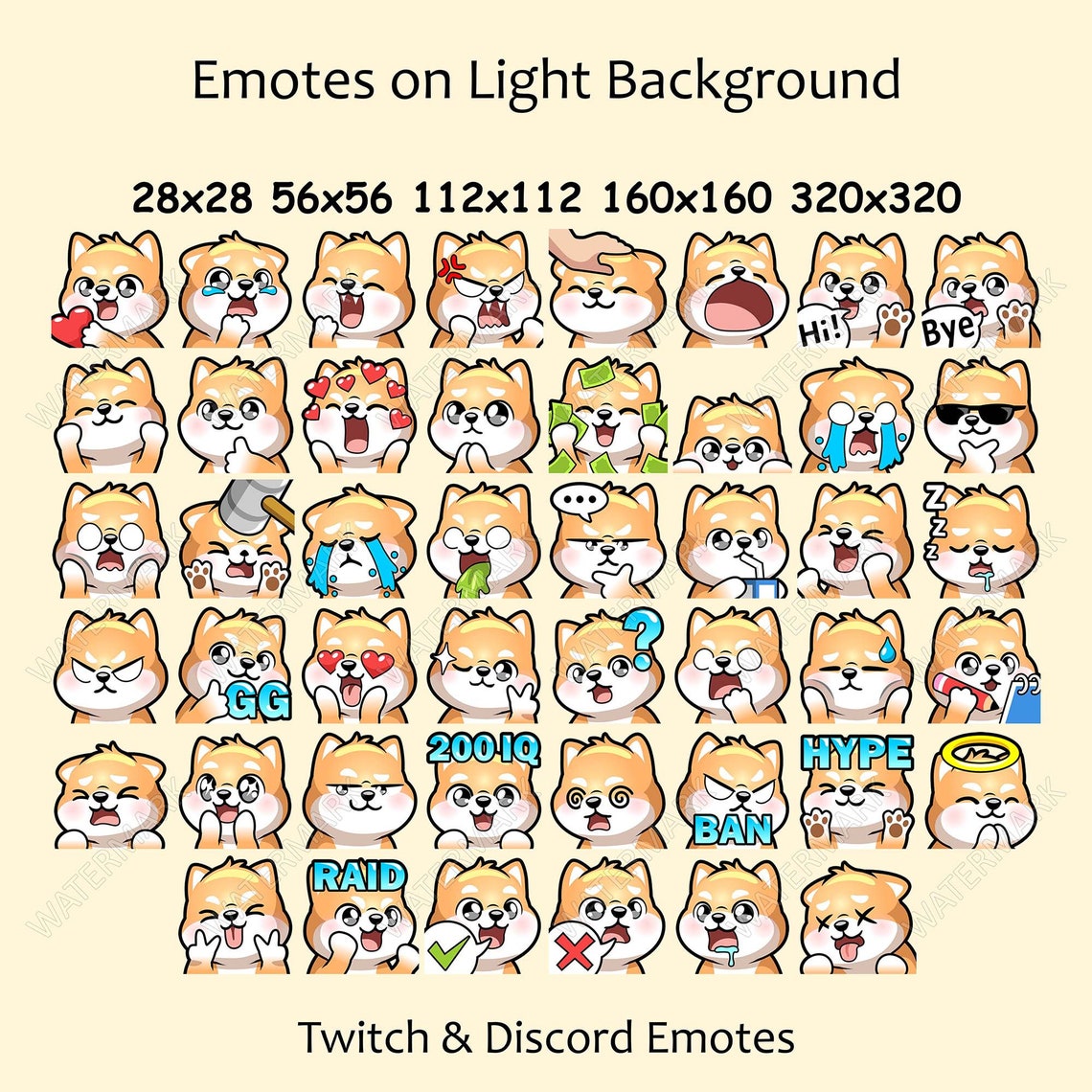 Shiba Inu Dog Emotes X 46 for Twitch & Discord Emote Shiba - Etsy