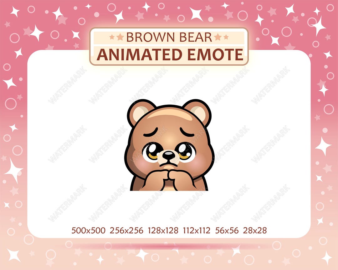 Animated Brown Bear Emote / Shy and Begging Emote | Twitch and Discord ...
