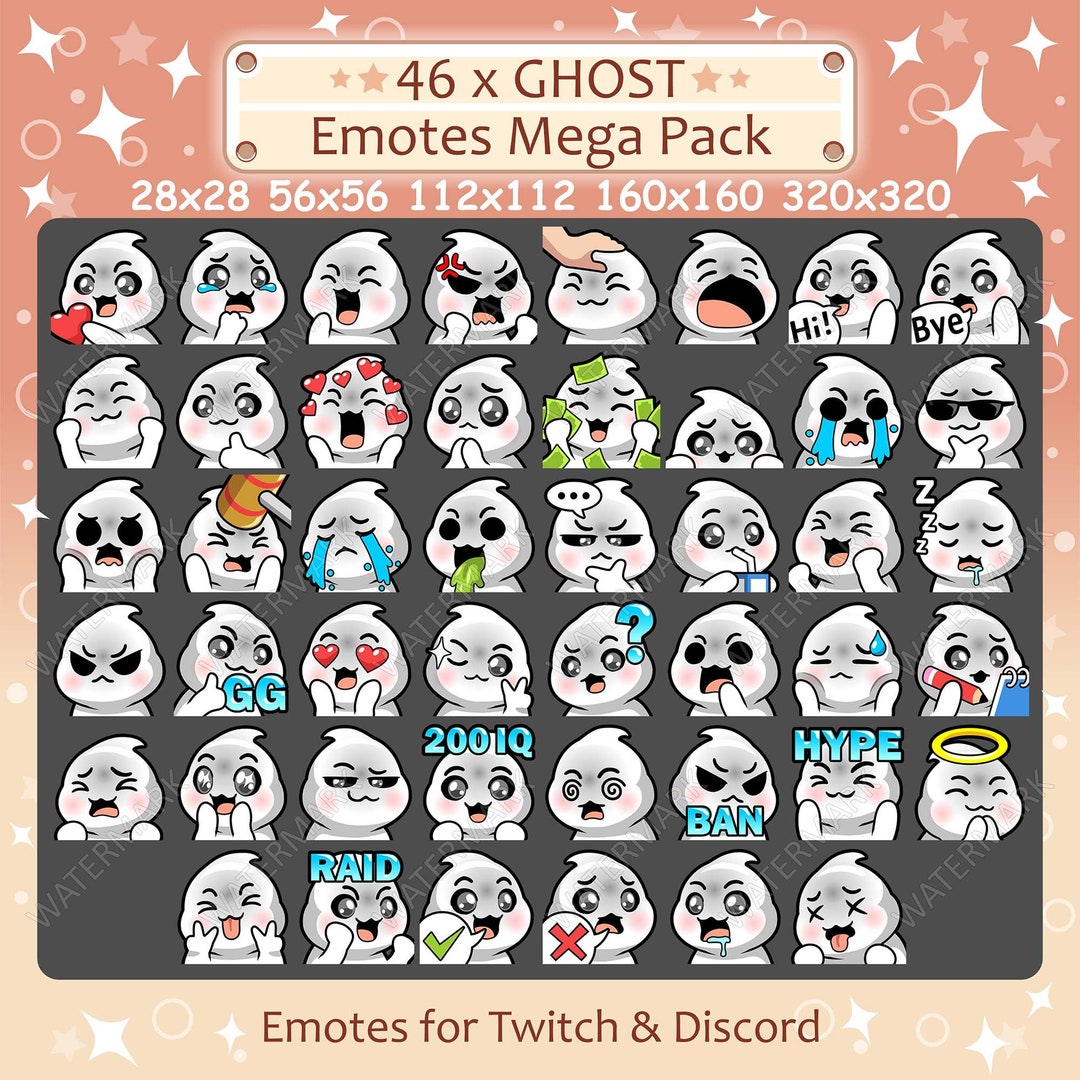 Ghost Emotes X 46 for Twitch & Discord Emote | Halloween Ghost Twitch ...