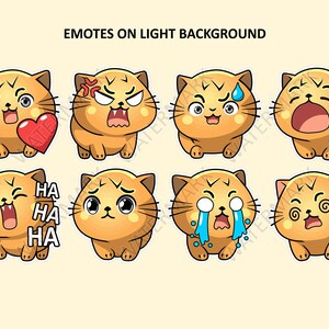 Ginger Cat Emotes Pack #1 / for Twitch Emote, Discord Emote, and ...